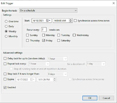 Task Scheduler Server 2019 Runs Tasks Every Week Instead Of Every 2nd Week Microsoft Qanda