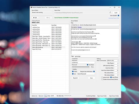 Factorio Headless Server Tool Coolshrimp Modz