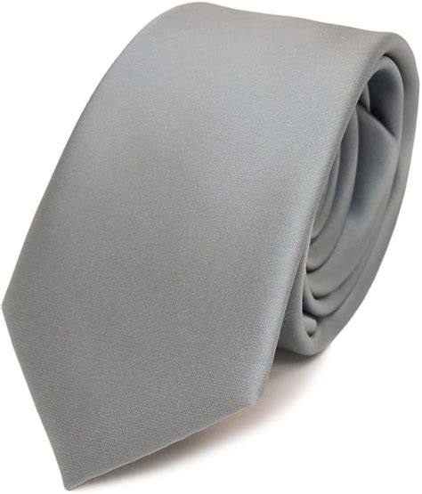 Tigertie étroit Satin Cravate Gris Gris Clair Argent Unicolor 100