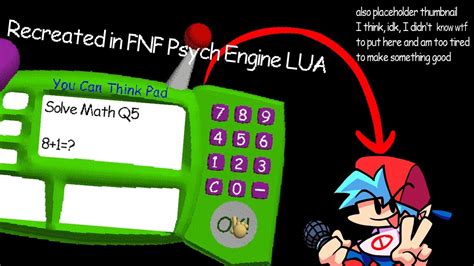 [friday Night Funkin] Baldis Basics You Can Think Pad Lua Recreation Youtube