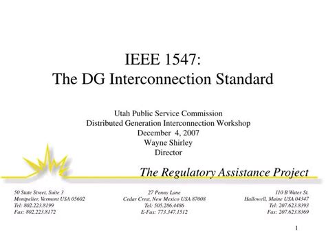 Ppt Ieee 1547 The Dg Interconnection Standard Powerpoint