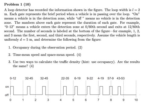 Problem 1 10 A Loop Detector Has Recorded The Chegg Com