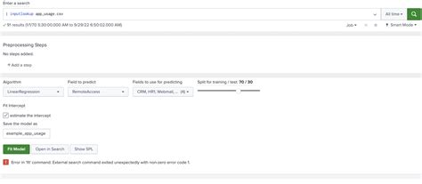 Error In Fit Command External Search Command Ex Splunk Community