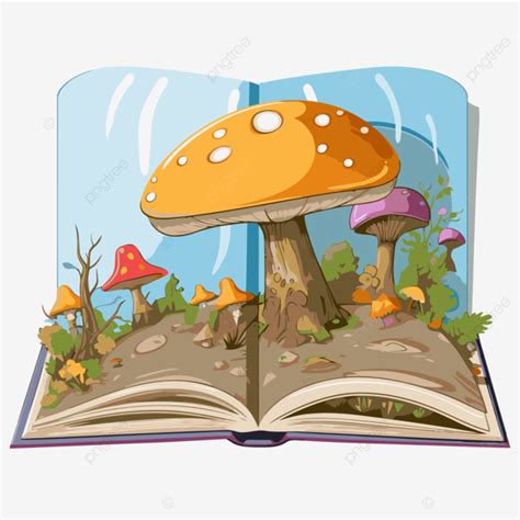 책 클립 아트 버섯 일러스트 만화와 함께 열린 책 벡터 책 클립 아트 만화 Png 일러스트 및 벡터 에 대한 무료 다운로드 Pngtree