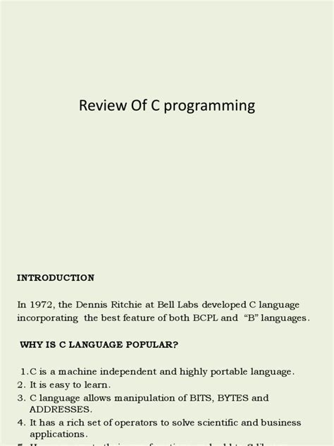 review of c programming pdf c programming language data type