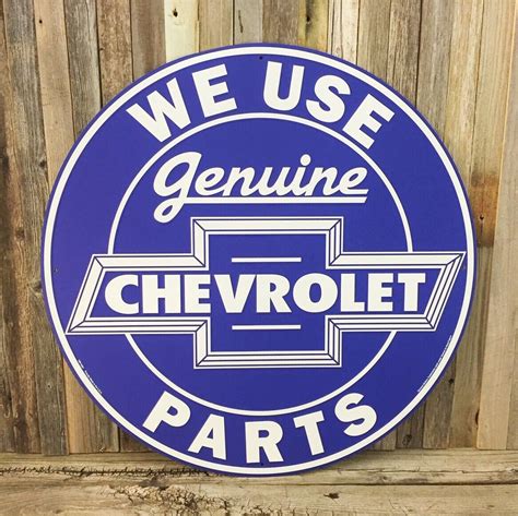 Chevrolet Genuine Parts Chevy Embossed Metal Tin Sign 24 Vintage