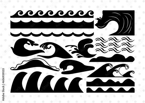 Waves Svg Waves Silhouette Sea Waves Svg Ocean Waves Svg Surf Svg Wave Line Svg Beach Svg