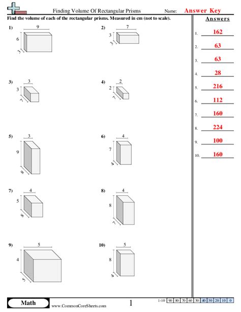 Volume Of A Rectangular Prism Worksheet