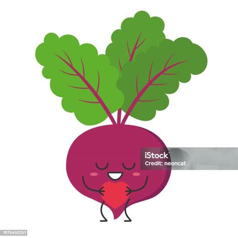 사탕 무우 캐릭터 만화 귀여운 미소 얼굴 사랑 기호 심장 좋아하는 야채 아름 다운 벡터 그림 건강한 생활방식에 대한 스톡 벡터 아트 및 기타 이미지 Istock