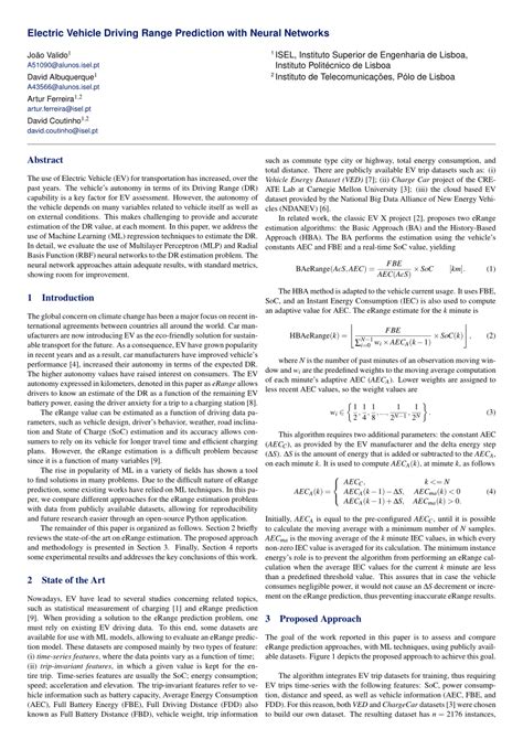 Pdf Electric Vehicle Driving Range Prediction With Neural Networks