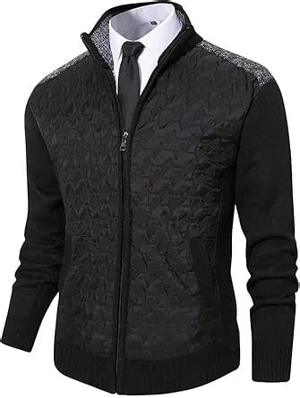 Msmsse Mens Full Zip Cardigan Sweater For Men Causal Thick