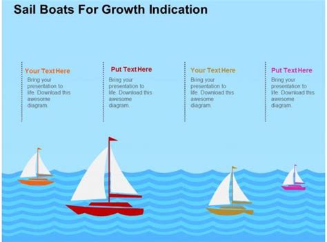Sail Boats For Growth Indication Flat Powerpoint Design Powerpoint Slide Templates Download
