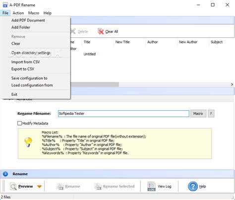 a pdf rename download softpedia