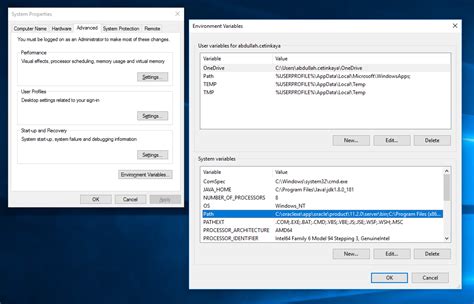 windows 10 üzerinde java home ayarlanması ~ abdullah Çetİnkaya