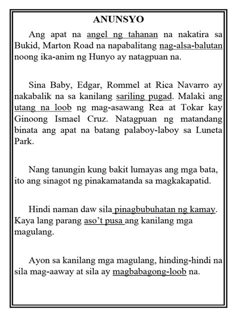 Anunsyo Pdf