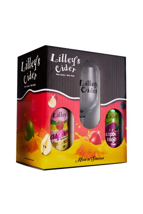 Lilleys Cider Berry T Box With Stemmed Half Pint Glass Lilleys