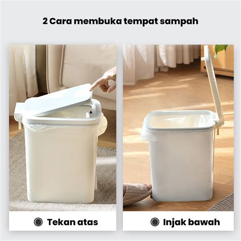Jual Halu Tempat Sampah Injak 8l Tong Sampah Plastik Tertutup Trash Bin Kotak Sampah Dapur