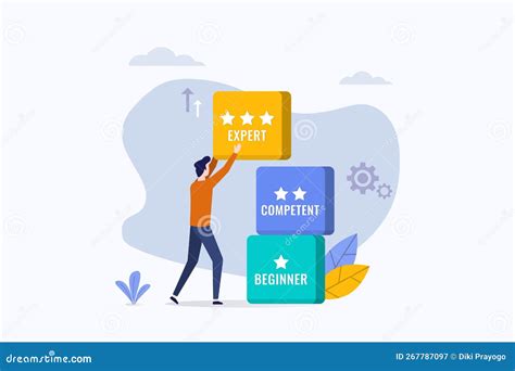 Enhancing Skill Concept A Man Moving Block Of Skills Symbol Personal Growth And Skill Level Enhancing Skill Concept A Man Moving Block Of Skills Symbol Personal Growth And Skill Level