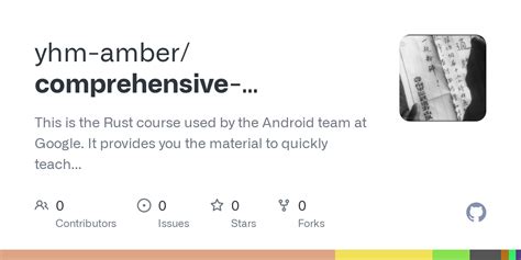 Github Yhm Ambercomprehensive Rustteach Android This Is The Rust