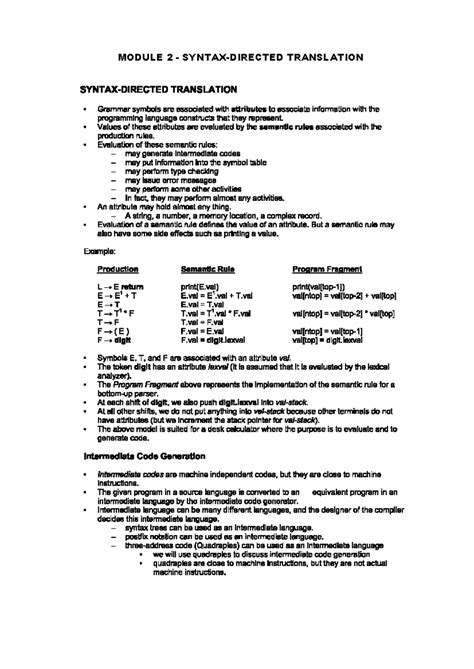 Cd Nodes 78 165 Compiler Design Notes Compiler Design Module 2