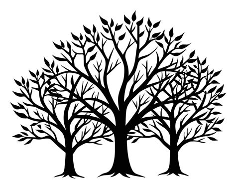 Nature Trees Outline Vector Art At Vecteezy