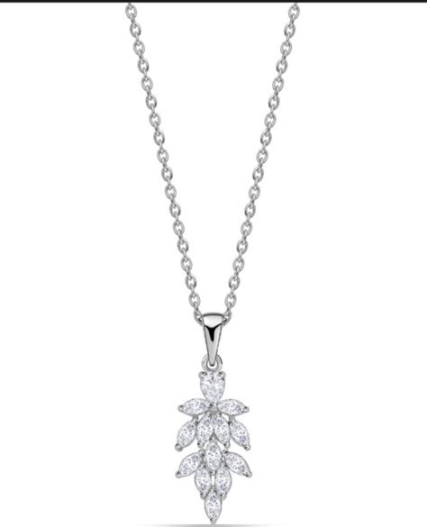 Silver Leaflets Shaped Neclace With Diamond Ring And Earings Darazpk