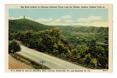 Postcard Big Walker Lookout Jefferson National Forest Bluefield West