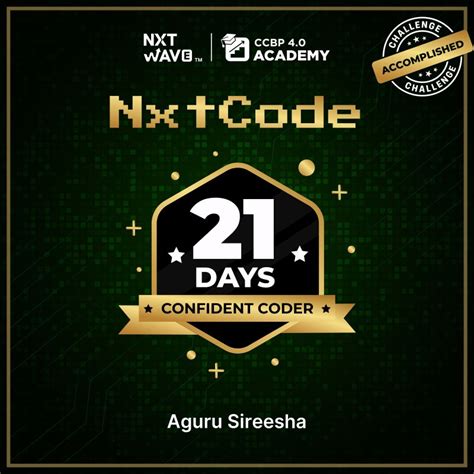 Nxtcodechallenge Continuouslearning Codingjourney Sireesha Aguru