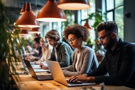 Premium Ai Image Workplace Collaboration Multinational Team And Generative Ai