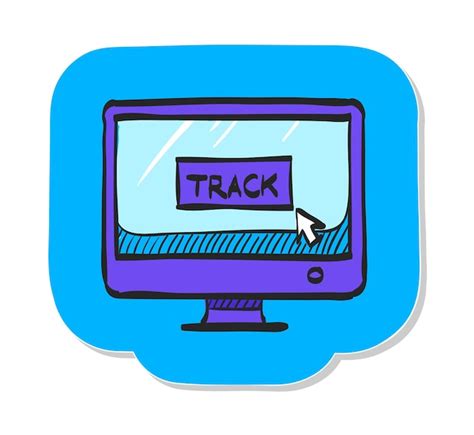 Premium Vector Hand Drawn Tracking Monitor Icon In Sticker Style