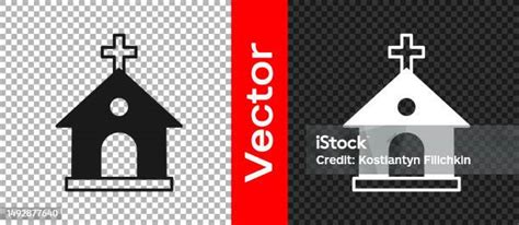 투명한 배경에 고립된 블랙 처치 건물 아이콘 기독교 교회 교회의 종교 벡터 교회에 대한 스톡 벡터 아트 및 기타 이미지 교회 실루엣 검은색 Istock