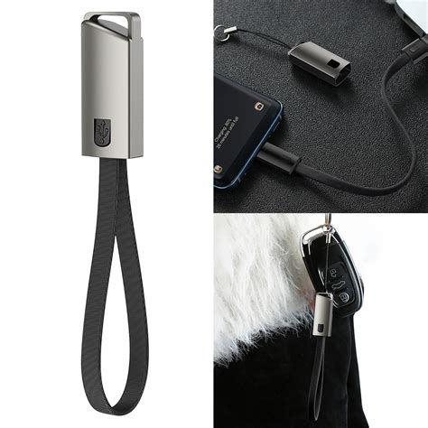 Zaroyeax Usb C Charger Cable Portable Keychain 075ft Short Type C Charging And Sync Nylon Braid