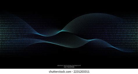 Vector Abstract Technology Background Wavy Dot Stock Vector Royalty Free 2231203311 Shutterstock