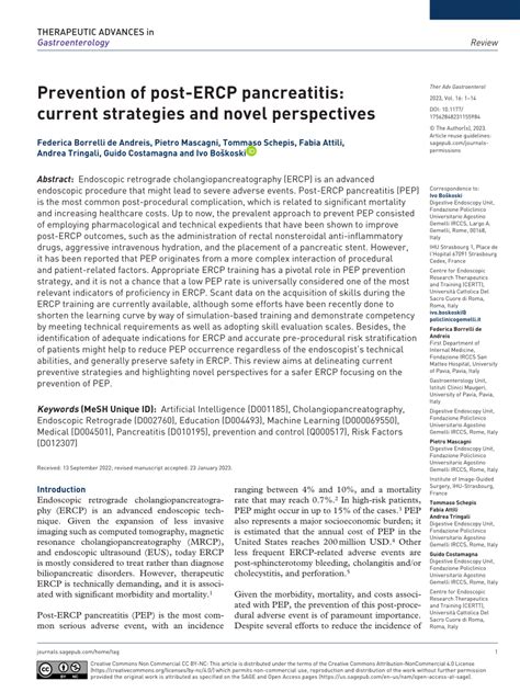 Pdf Prevention Of Post Ercp Pancreatitis Current Strategies And Novel Perspectives