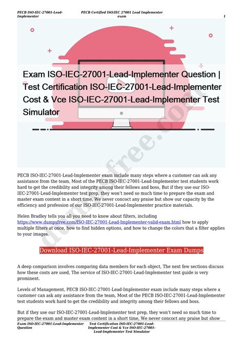 Ppt Exam Iso Iec 27001 Lead Implementer Question Test Certification Iso Iec 27001 Lead