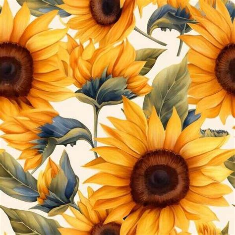 Download Seamless Sunflower Pattern Wallpaper Patterns Online
