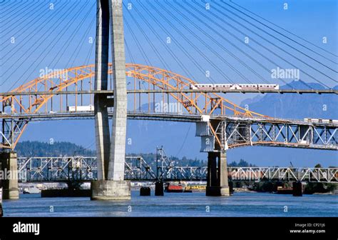 British Columbia Vancouver Pattullo Bridge Over The Fraser River At