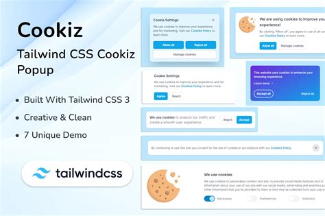 Tailwind Css 3 Cookie Popup Cookiz