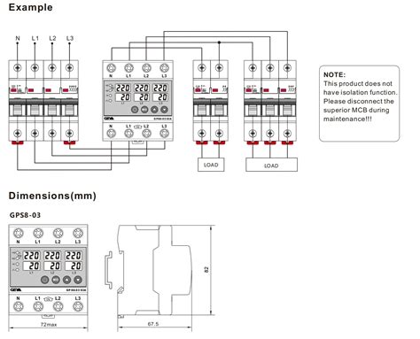 Трехфазное регулируемое реле напряжения GEYA GPS8-03 Din Rail, монитор ...