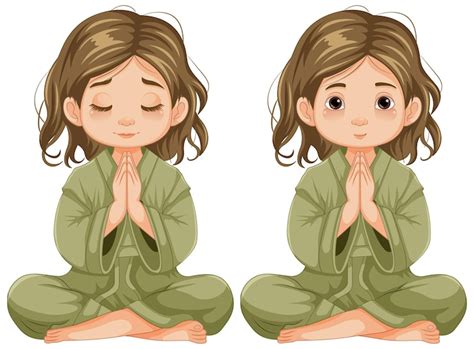 기도하는 소녀 기도하는 모습 일러스트 이미지 Freepik에서 무료 다운로드