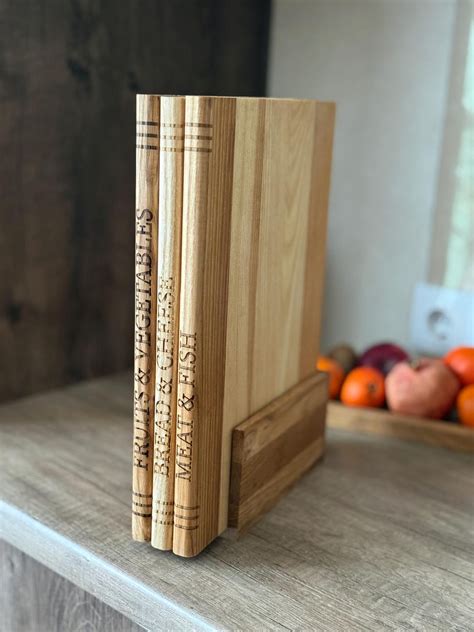 End Grain Cutting Board Set Book Style Wooden Cutting Boards Kitchen