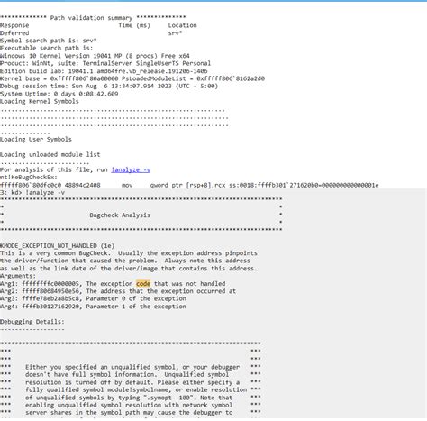 Bugcheck Code Kmodeexceptionnothandled 1e Microsoft Community