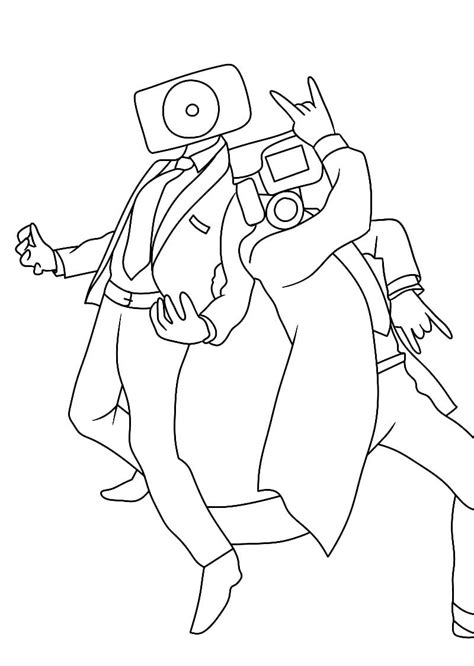 Skibidi Toilet Titan Cameraman Coloring Page Download Print Or Color