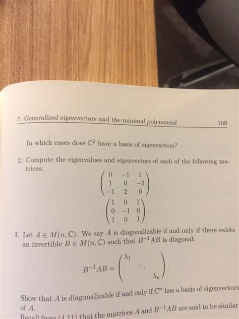 Solved 7 Generalized Eigenvectors And The Minimal Polynomi