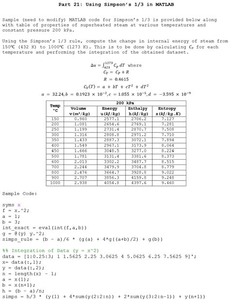 Part 21 Using Simpsons 13 In Matlab Sample Need