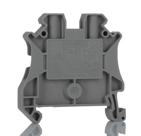 Phoenix Contact Grey Ut 4 Feed Through Terminal Block 26 → 12 Awg 0 14 → 4mm² Atex 1 Kv Rs
