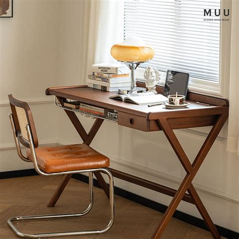 메종드그린 일본풍 우드 책상 의자 세트 복고풍 레트로 직장인 일자형 노트북 책상 겸 화장대 원룸 인테리어 가구 위시버킷