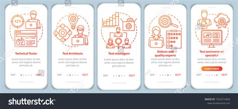 Software Testing Roles Orange Onboarding Mobile Stock Vector Royalty