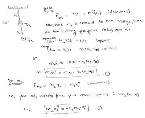 3 Consider The Spring Mass System Shown Below Consisting Of Two