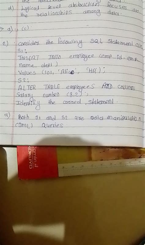 Consider The Following Sql Statements S1 Studyx